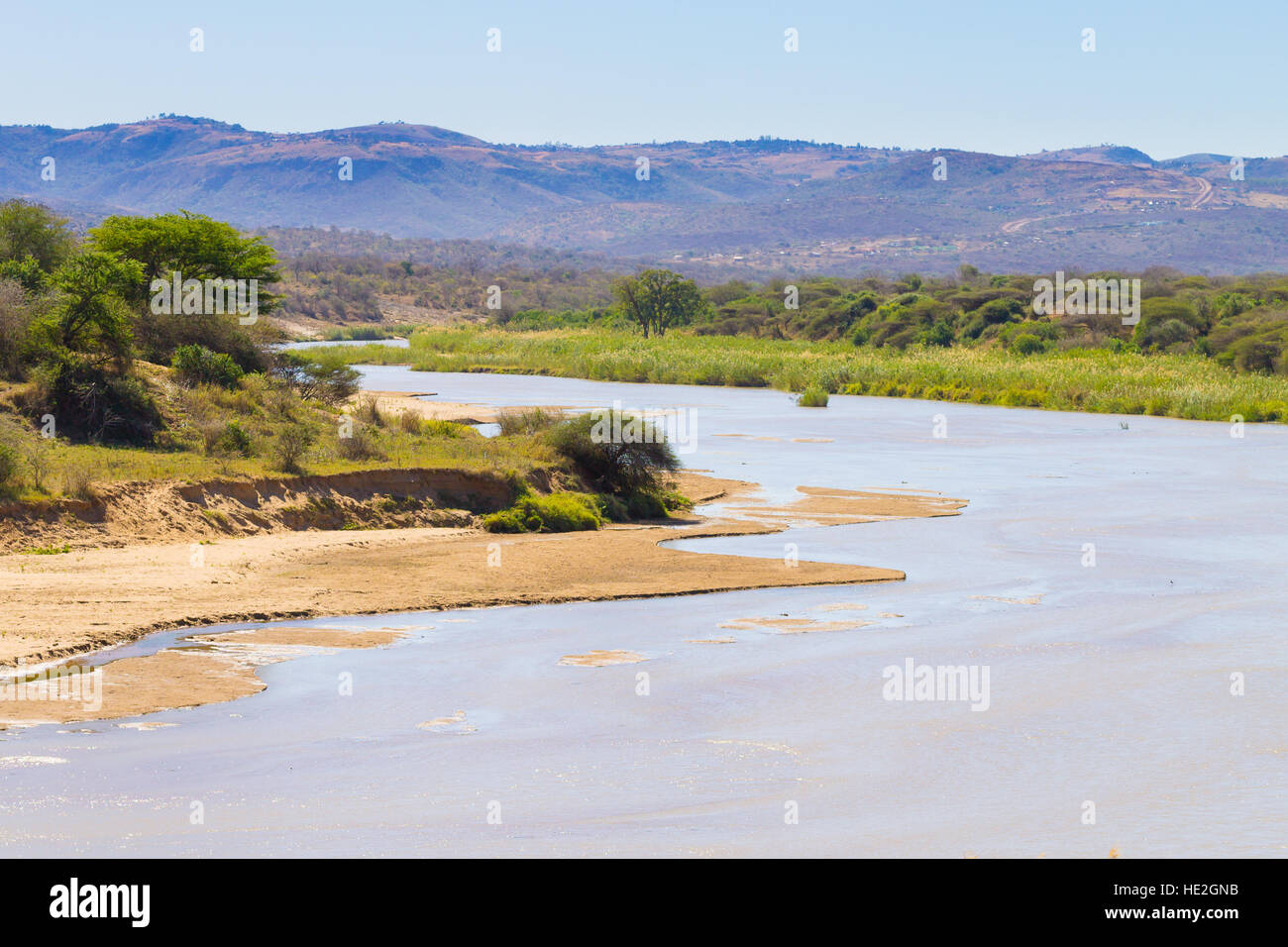 White Umfolozi panorama from viewpoint, Hluhluwe–Umfolozi Game Reserve ...