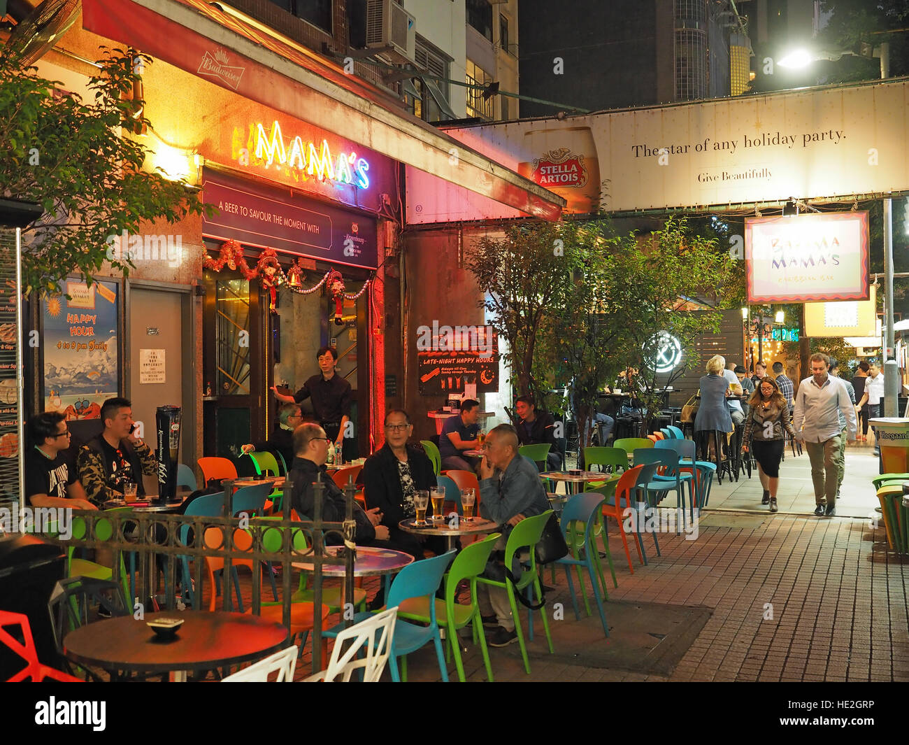 View looking along the restaurants and bars of Knutsford Terrace in ...