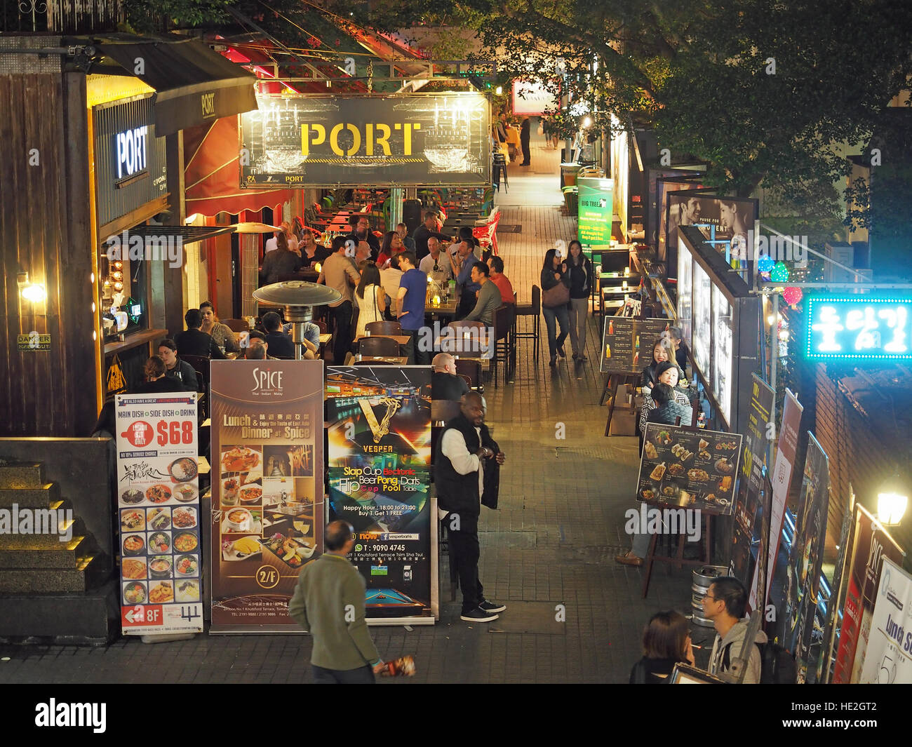 View looking along the restaurants and bars of Knutsford Terrace in ...