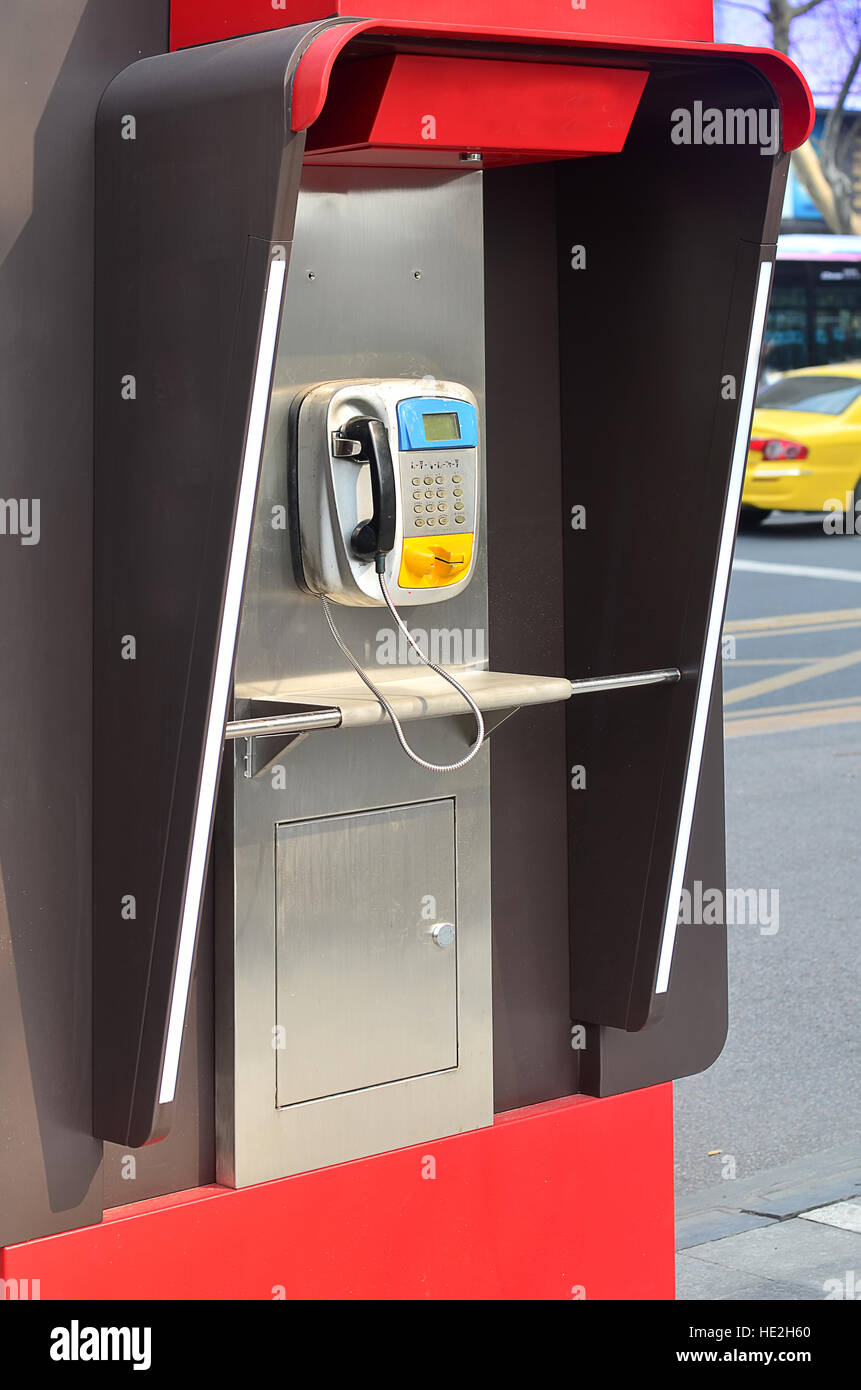 Vintage Telephone Booth Stock Photo - Alamy