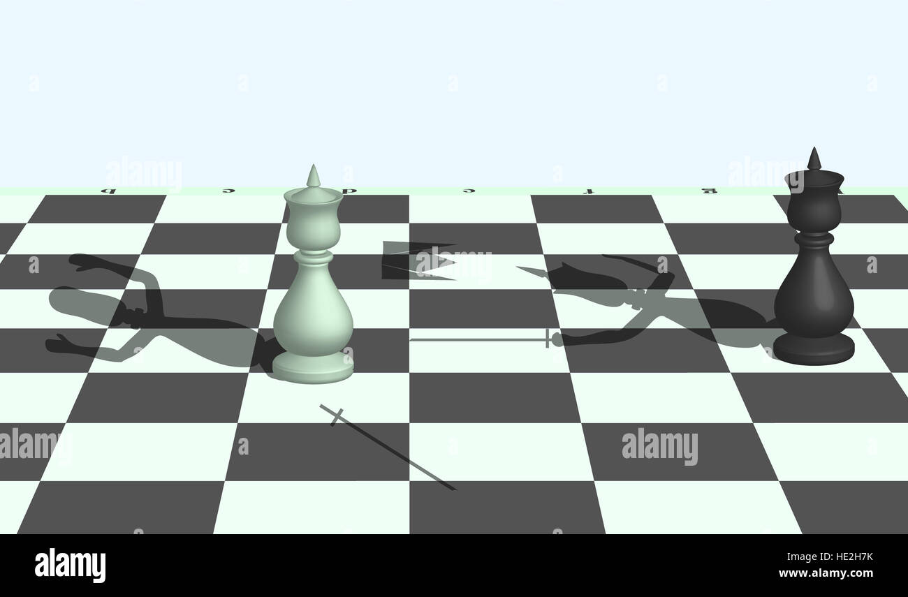 3D illustration of duel between chess kings Stock Photo - Alamy