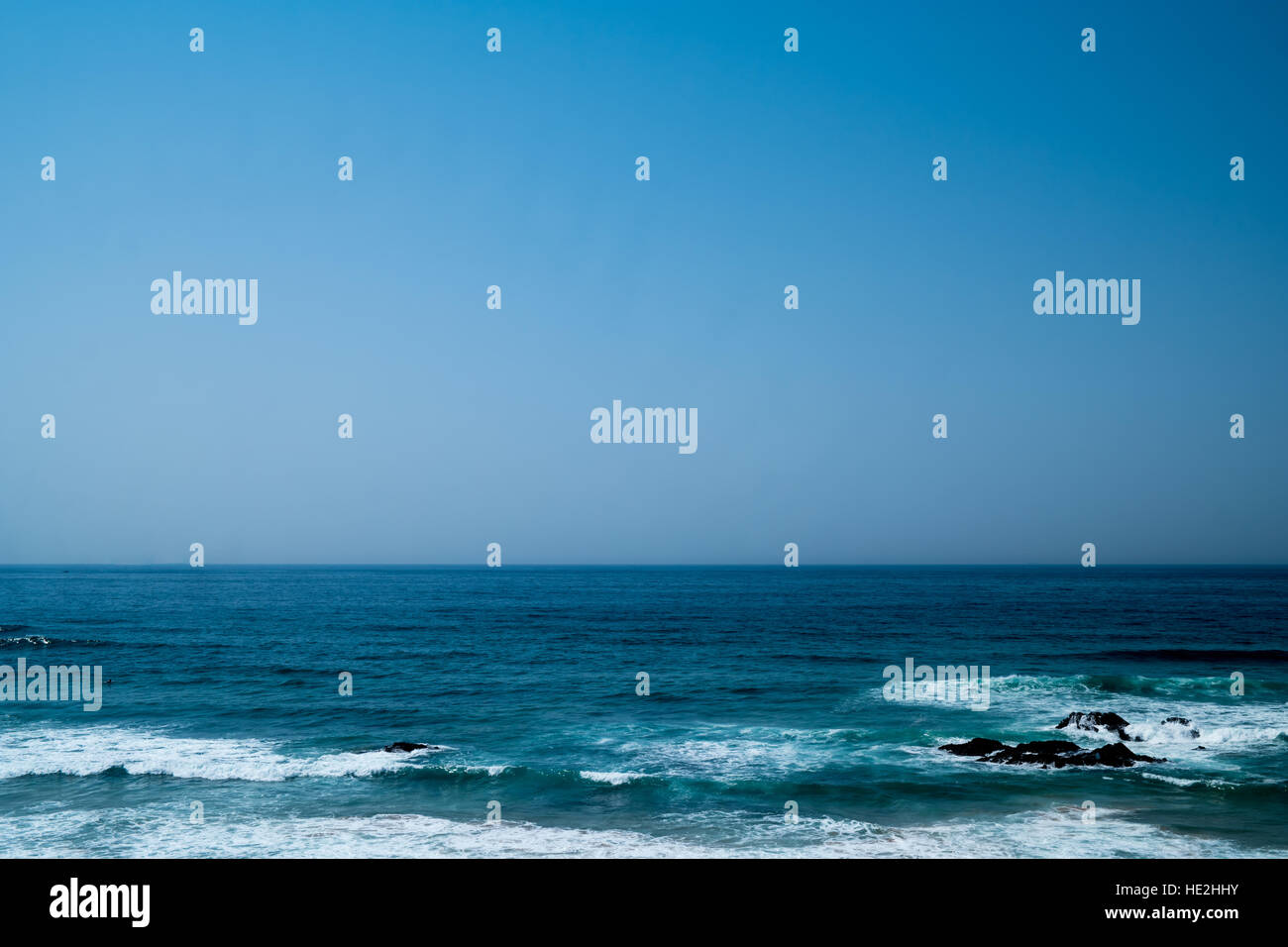 A calm Atlantic ocean with a view waves in Portugal Stock Photo - Alamy