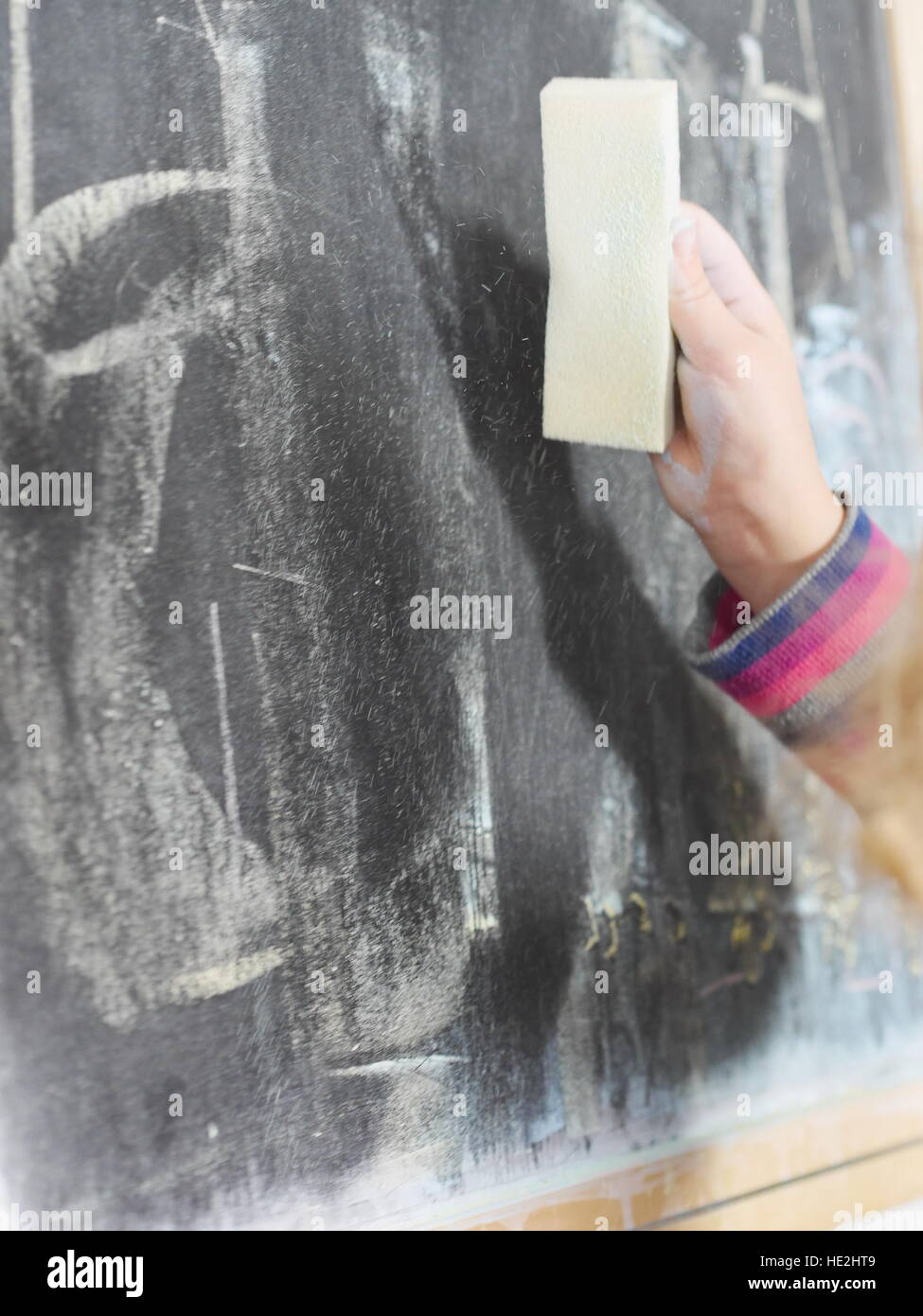 Child writing chalk Stock Photo - Alamy