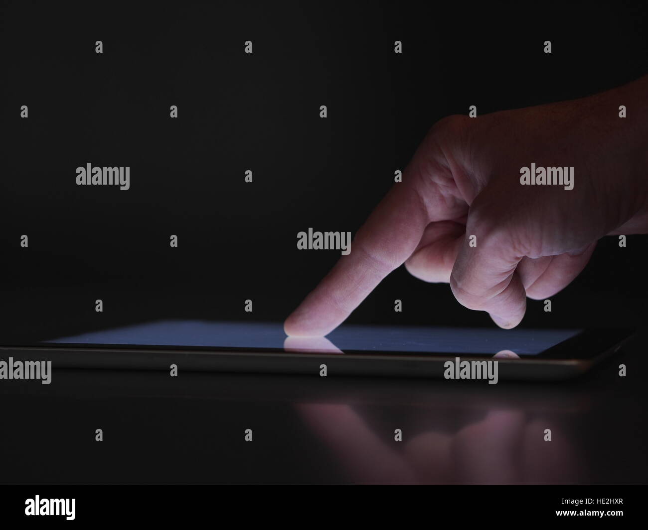 Closeup hand touching tablet screen hi-res stock photography and images ...