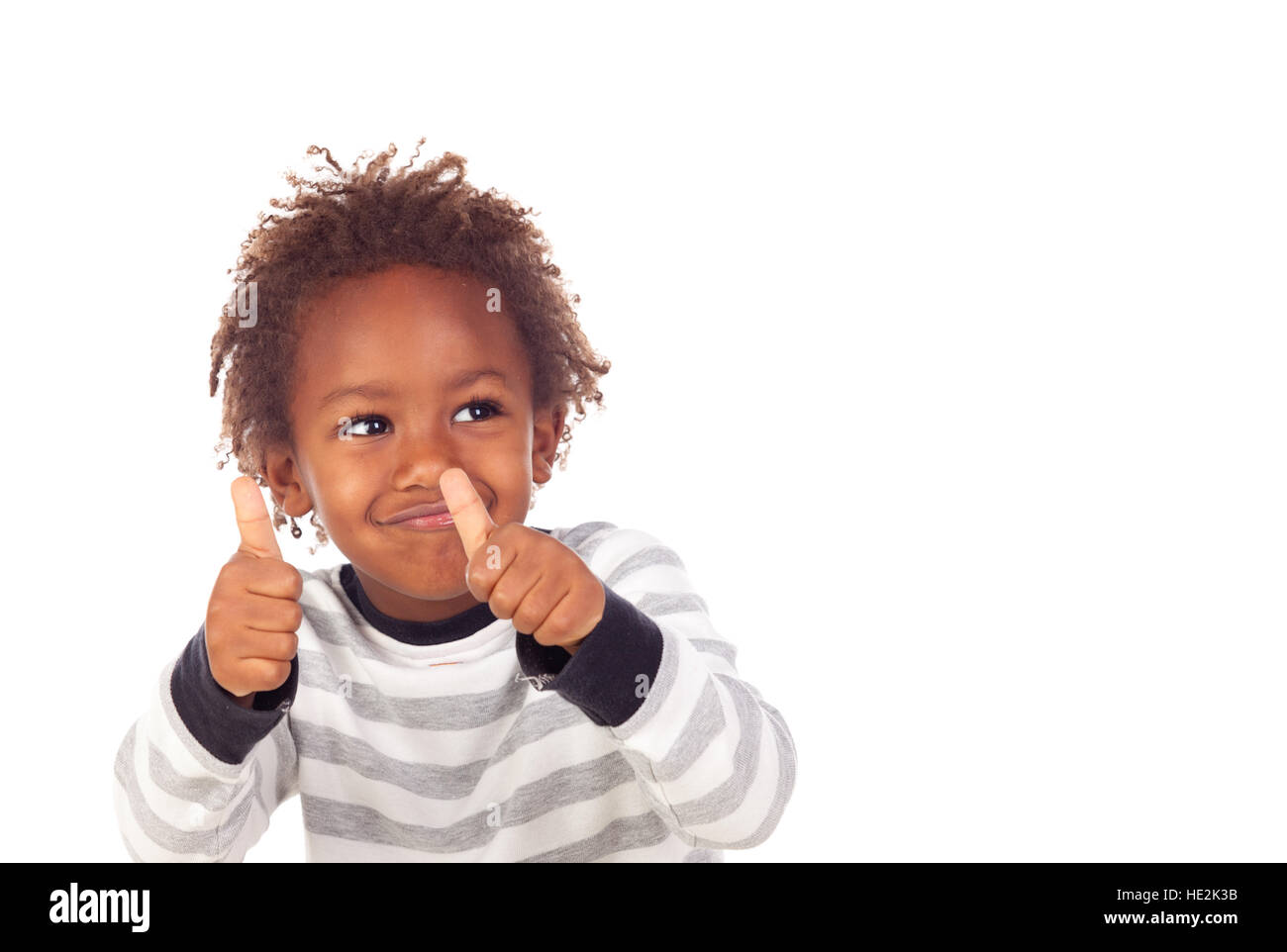 African child saying Ok isolated on white background Stock Photo - Alamy