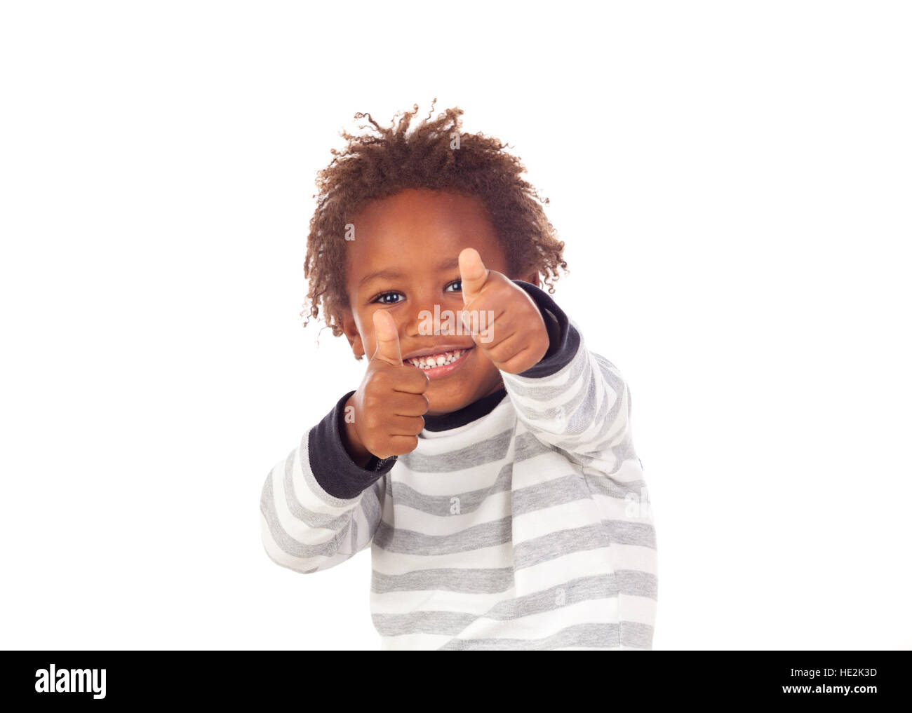 African child saying Ok isolated on white background Stock Photo - Alamy