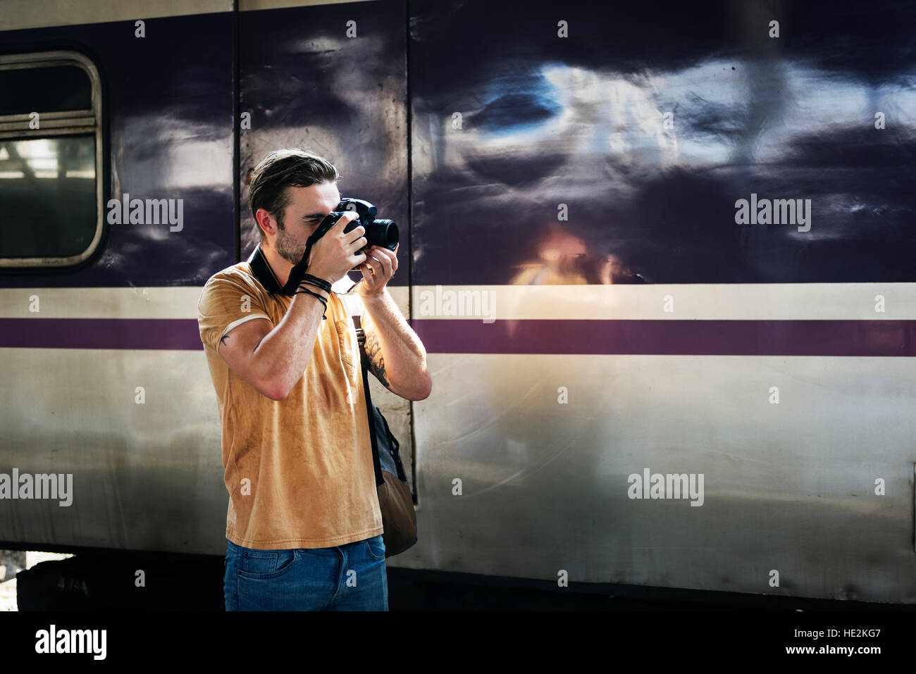 Photographer Camera DSLR Shooting Journalist Concept Stock Photo - Alamy