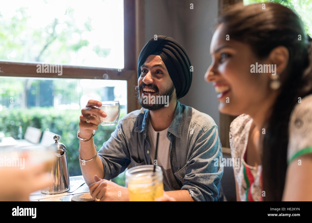 Indian Community Eating Restaurant Dining Concept Stock Photo - Alamy