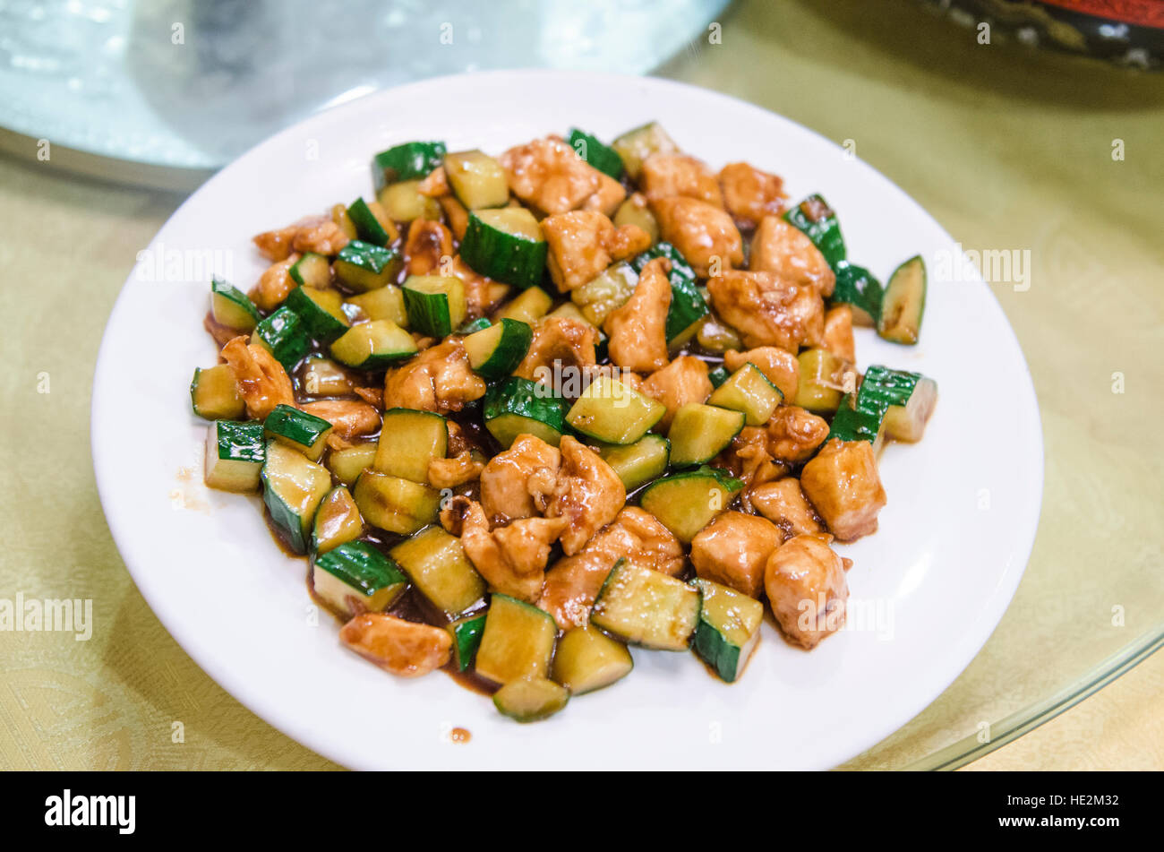 Chicken and zucchini chinese cuisine Beijing, China Stock Photo - Alamy