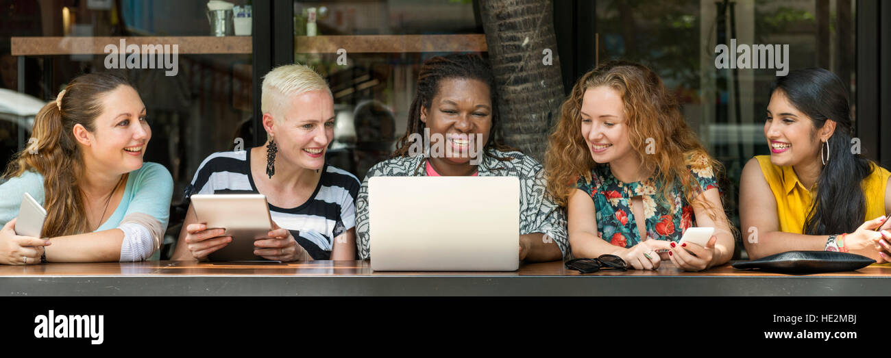 Women Using Digital Device Concept Stock Photo - Alamy