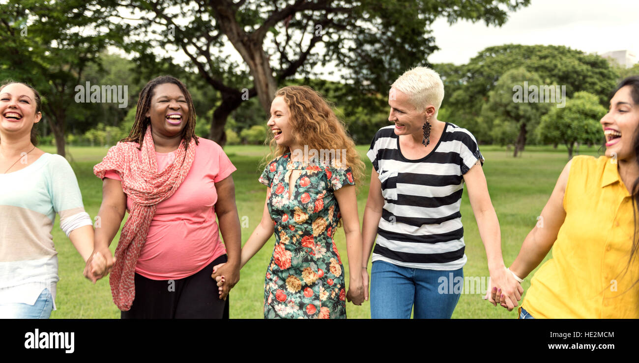 Group of Women Socialize Teamwork Happiness Concept Stock Photo - Alamy