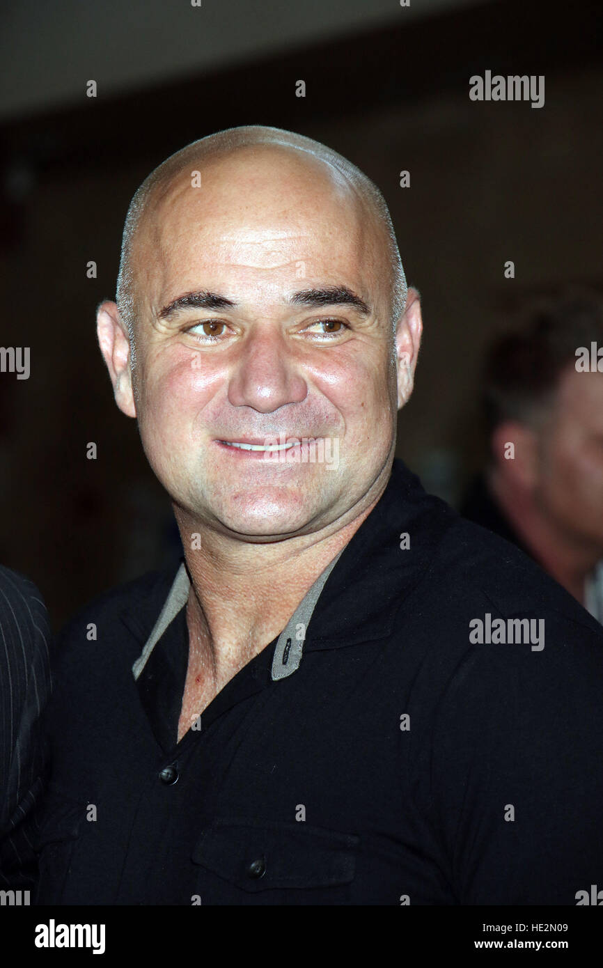 Andre Agassi and Carlos Santana make an announcement of donation to ...