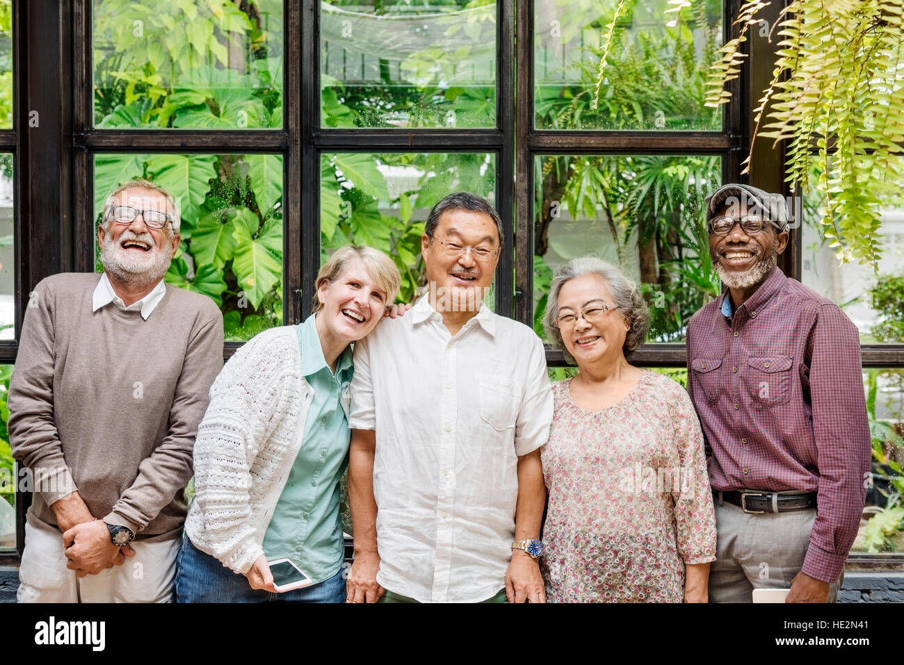 Group of Senior Retirement Friends Happiness Concept Stock Photo - Alamy