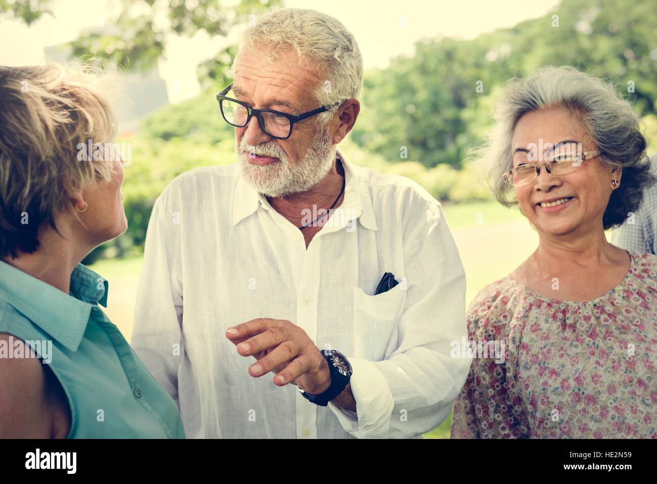 Group of Senior Retirement Friends Happiness Concept Stock Photo - Alamy