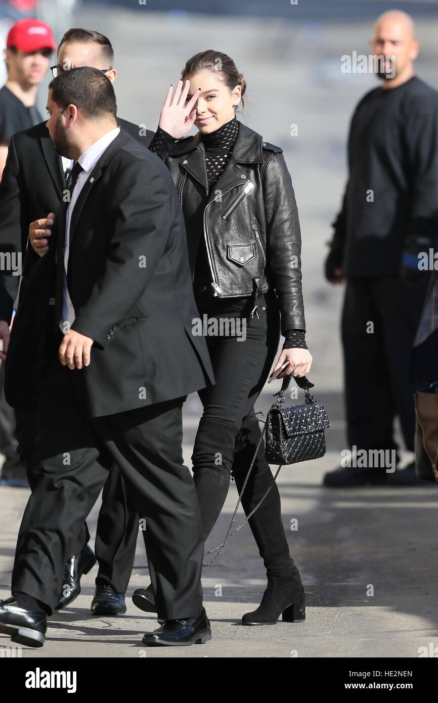 Hailee Seinfeld seen arriving at the ABC studios for Jimmy Kimmel Live ...