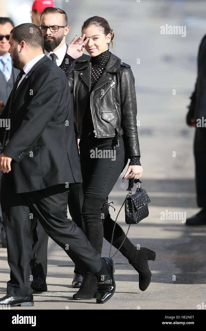 Hailee Seinfeld seen arriving at the ABC studios for Jimmy Kimmel Live ...