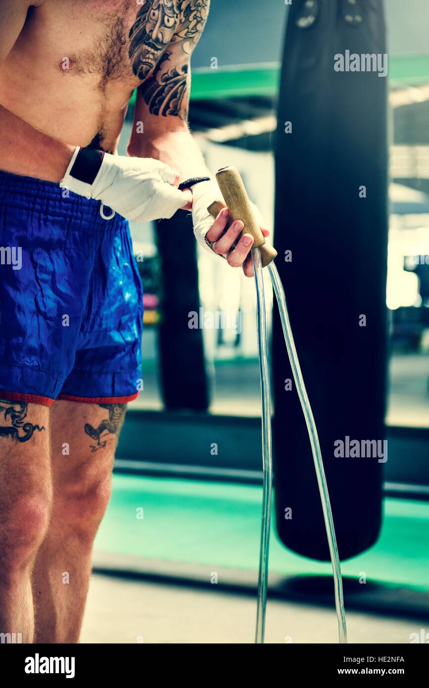 Boxer Jump Rope Training Strength Workout Concept Stock Photo - Alamy