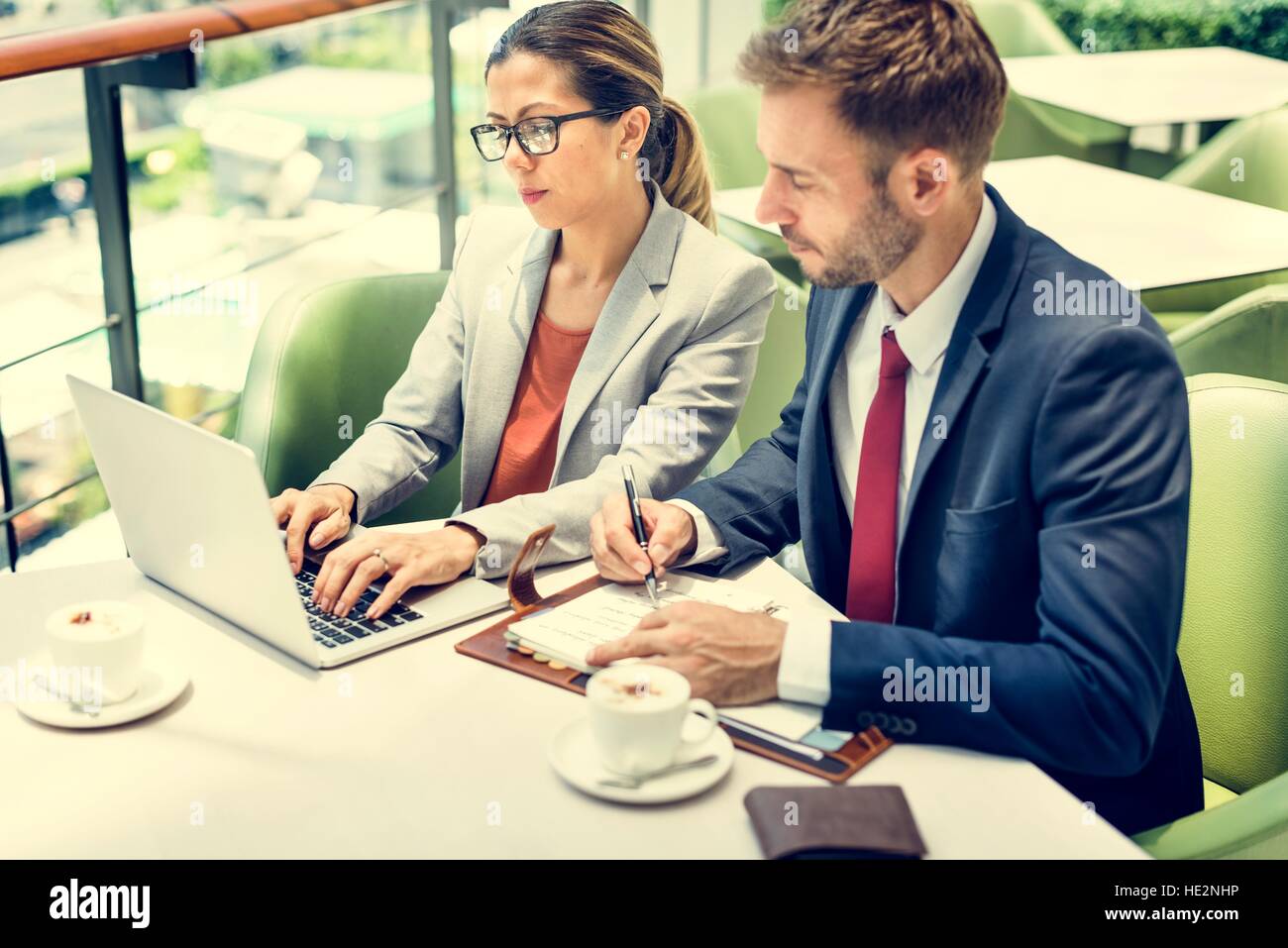 Business People Discussion Laptop Technology Togetherness Concept Stock ...