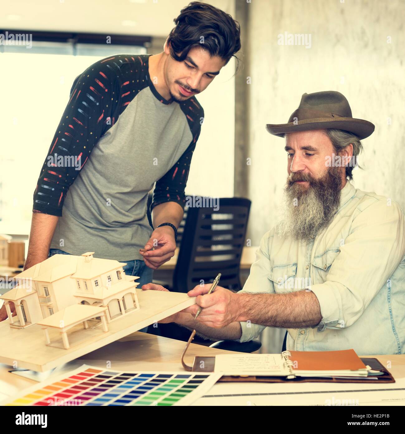 Design Studio Architect Creative Occupation Meeting Blueprint Concept ...