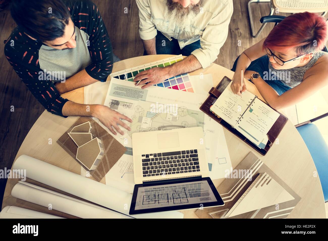 Design Studio Architect Creative Occupation Meeting Blueprint Concept ...