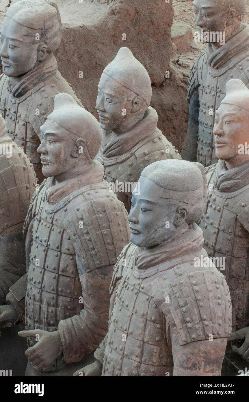 Excavated clay pottery warriors sculptures statues Terra Cotta Warriors ...