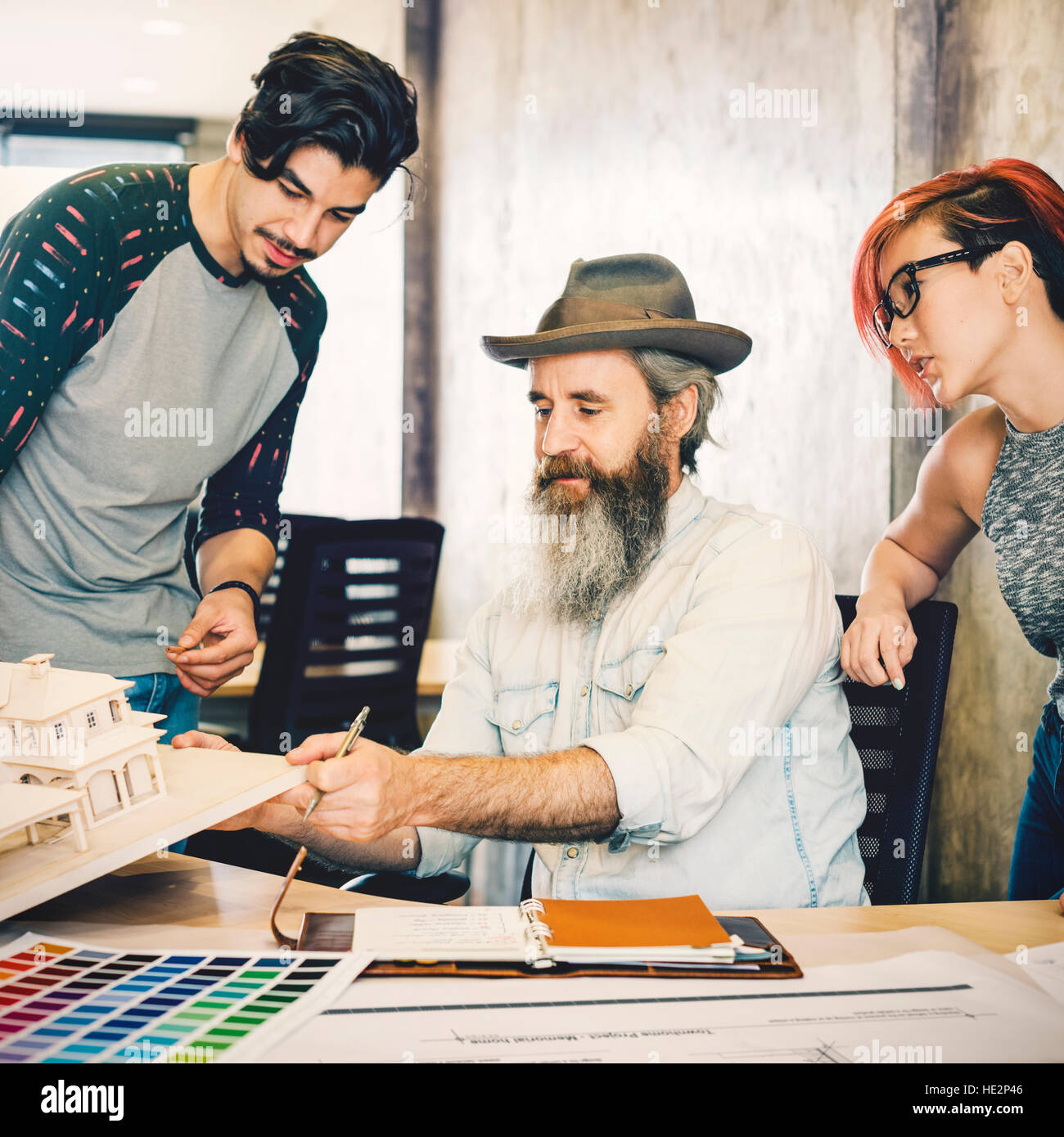 Design Studio Architect Creative Occupation Meeting Blueprint Concept ...