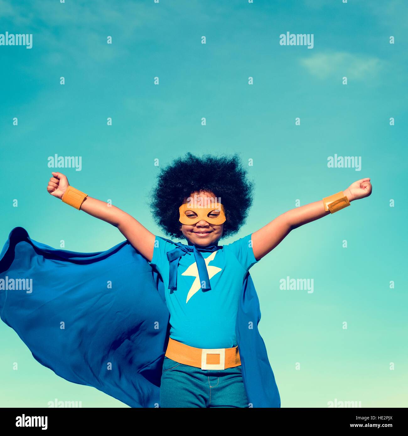Little Boy Super Hero Concept Stock Photo - Alamy