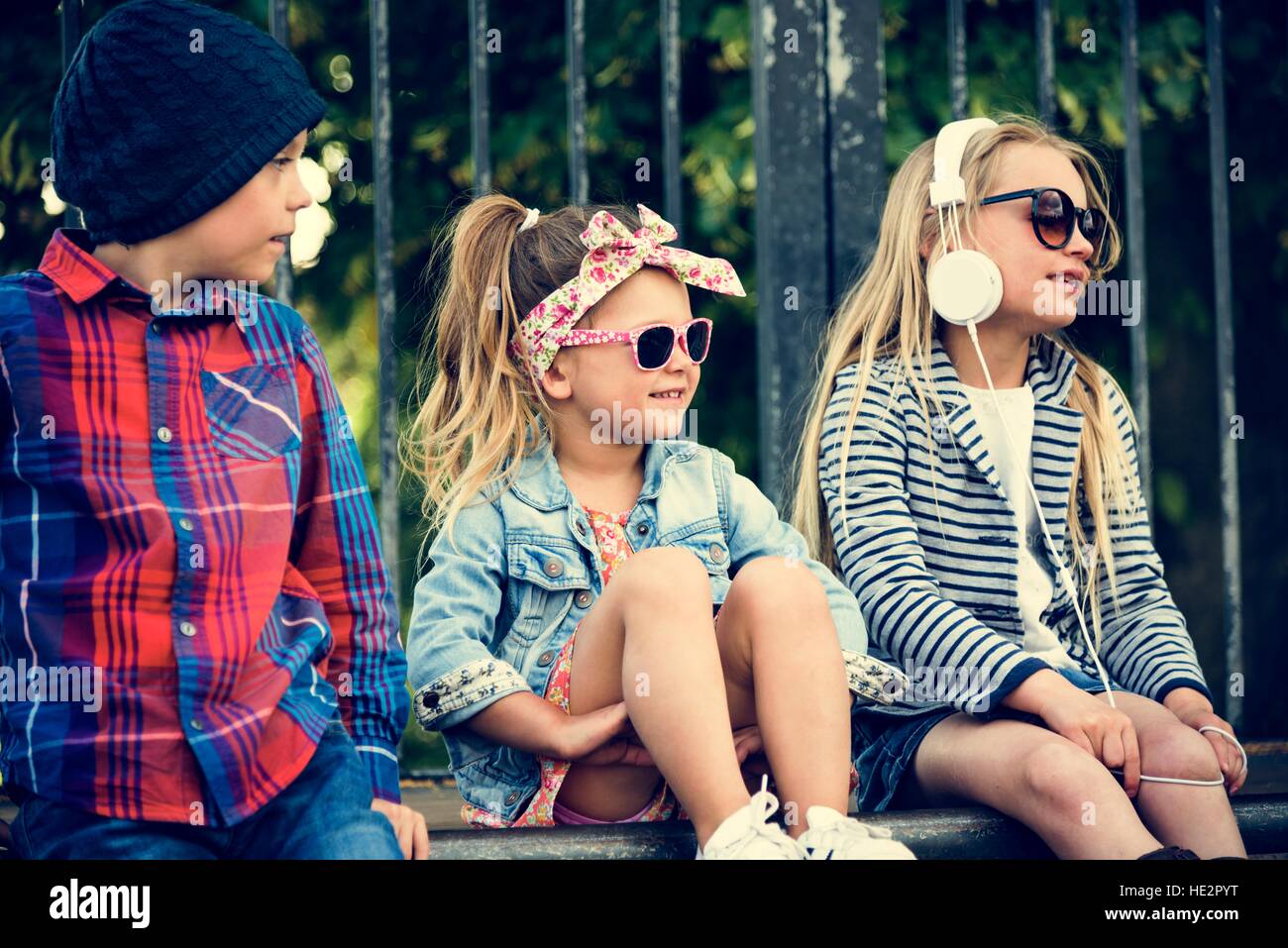 Group of Kids Fashionable Cute Adorable Concept Stock Photo - Alamy