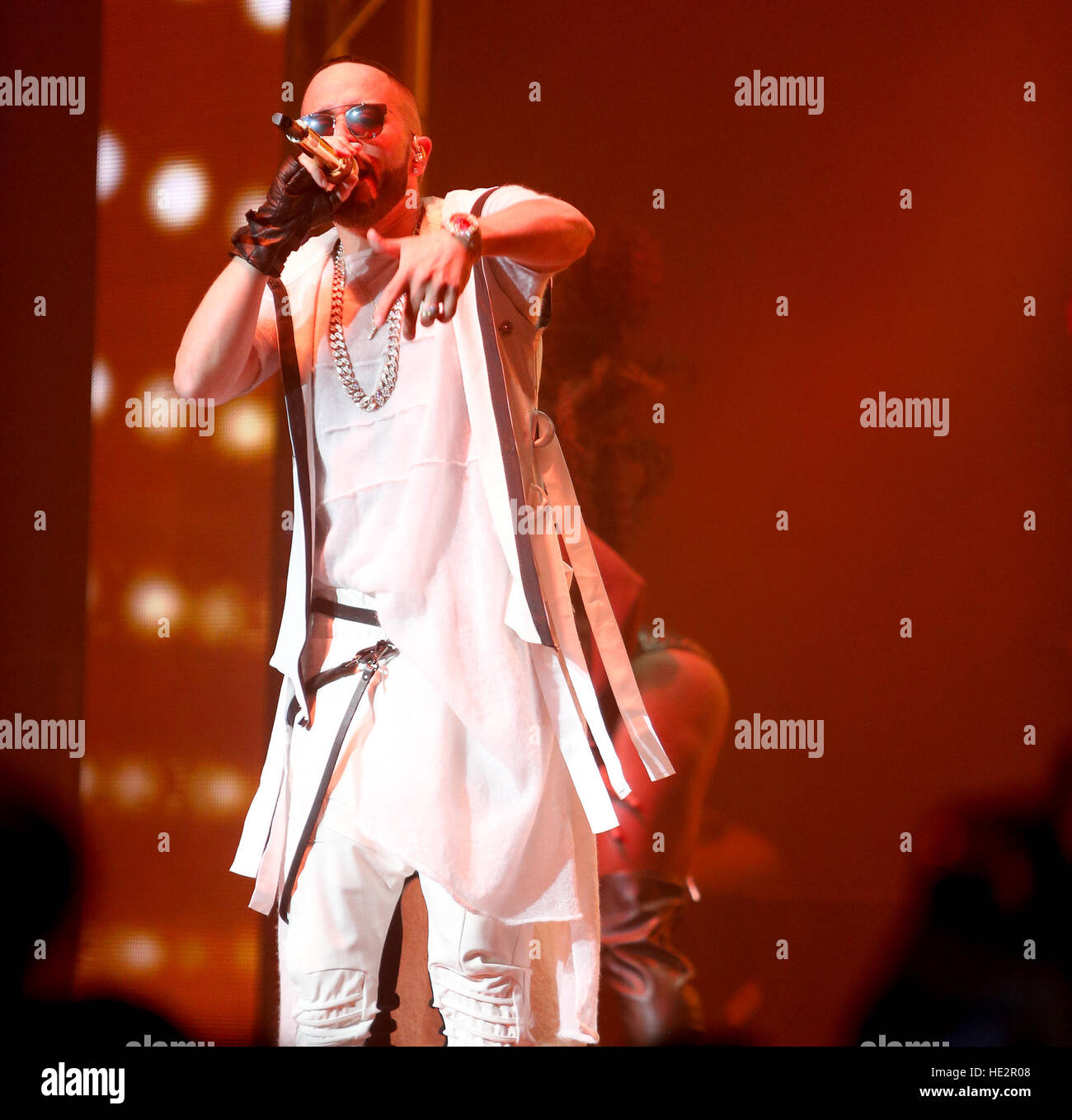 Yandel performing live in concert at the Hammerstein Ballroom as part ...