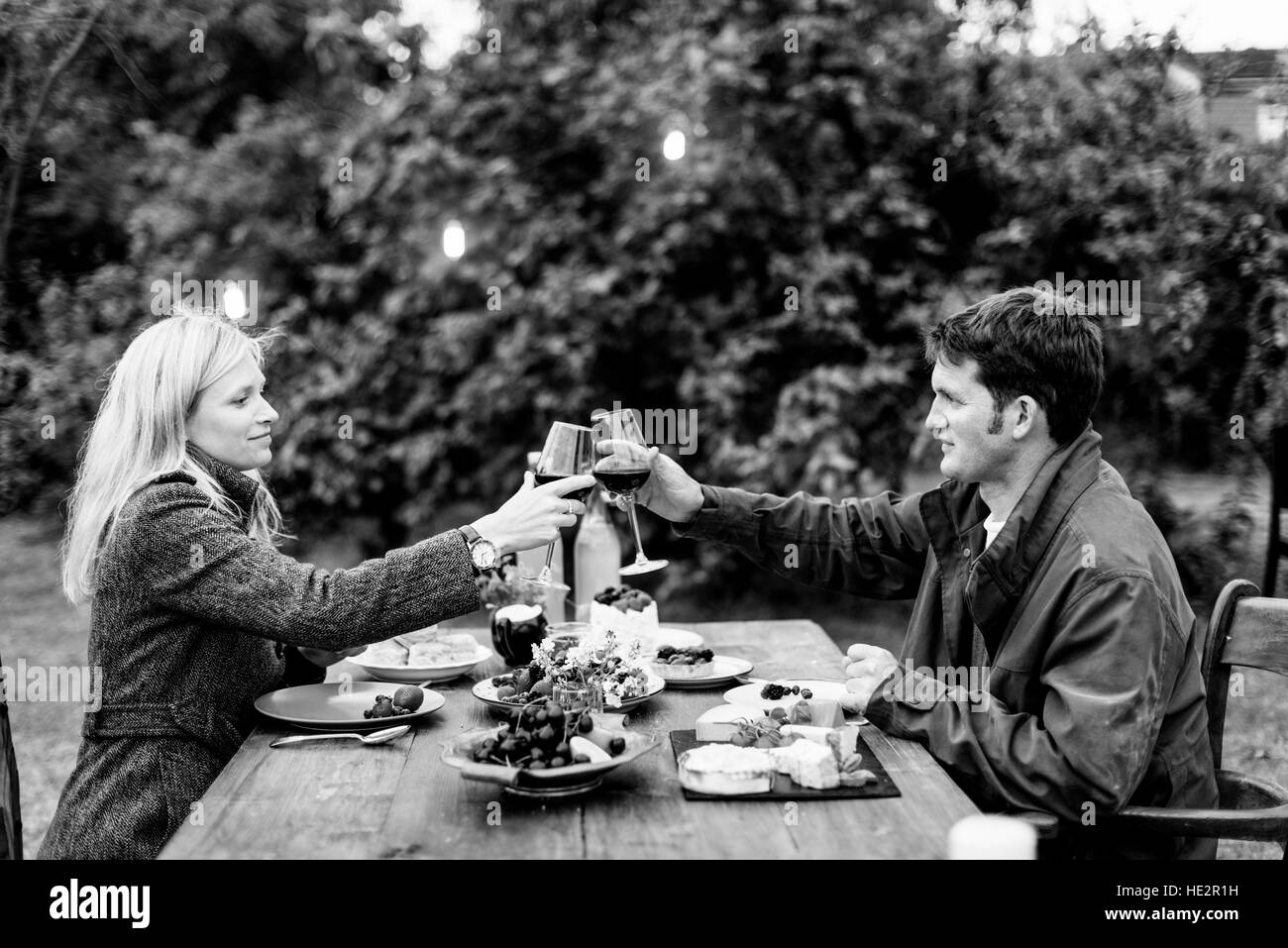 Couple Cheers Love Wine Concept Stock Photo - Alamy