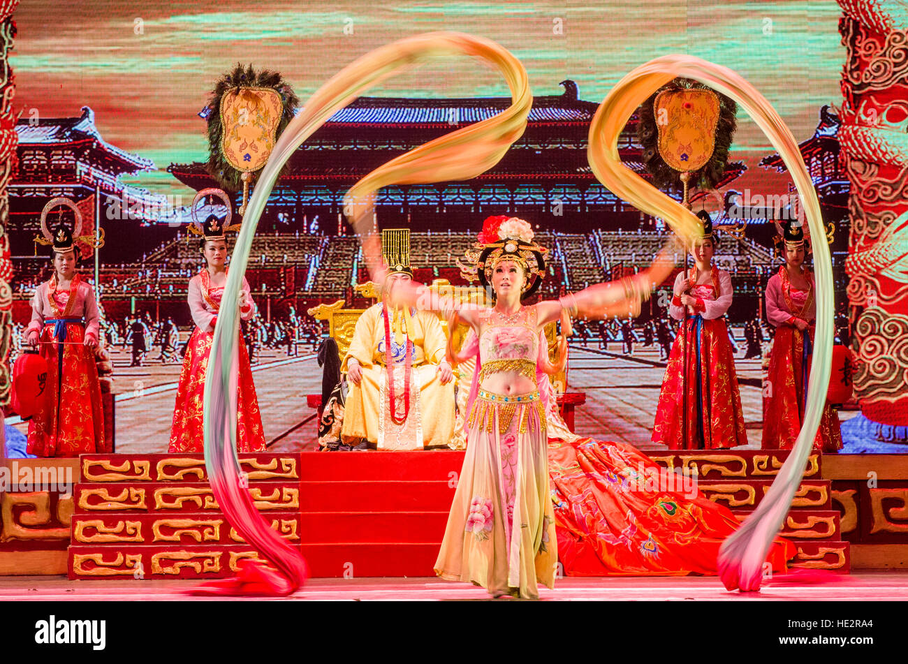 Tang Dynasty Stage dinner Show Tang Dynasty Palace XIan, China Stock ...