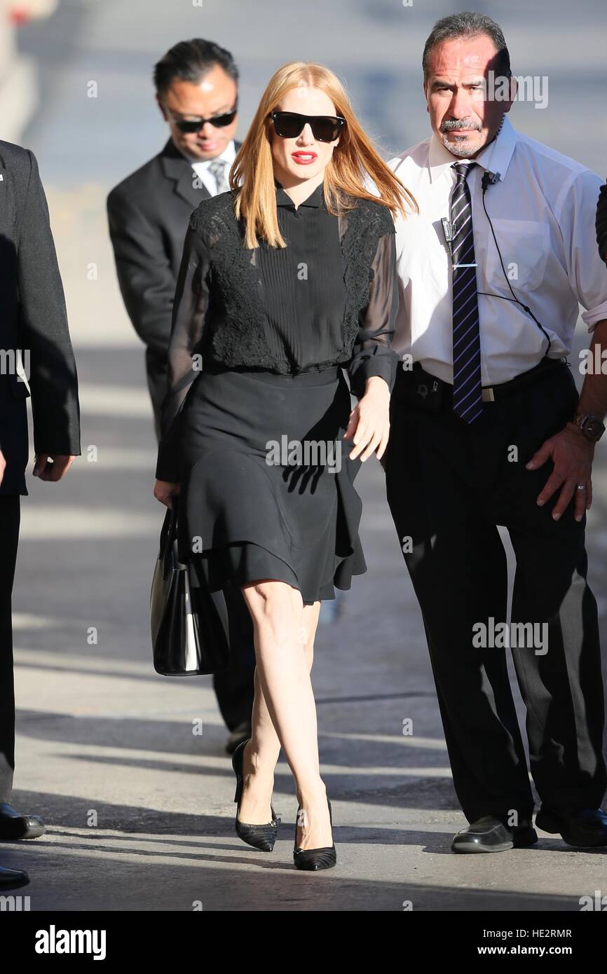 Jessica Chastain seen arriving at the ABC studios for Jimmy Kimmel Live ...