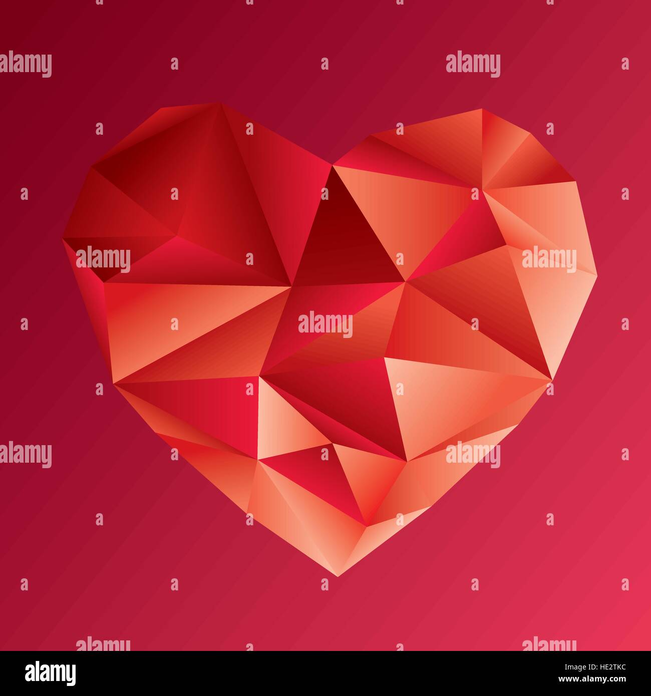 Red heart card geometric style full vector Stock Vector Image & Art - Alamy