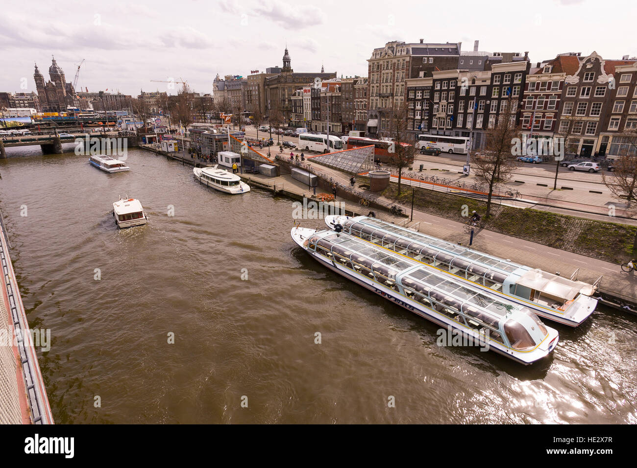AMSTERDAM, NETHERLANDS - Canal boats Stock Photo - Alamy