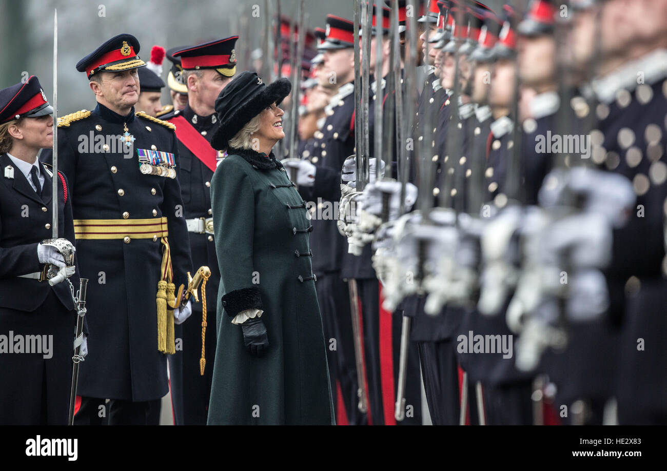 The Duchess of Cornwall inspects Officer Cadets at the Royal Military ...