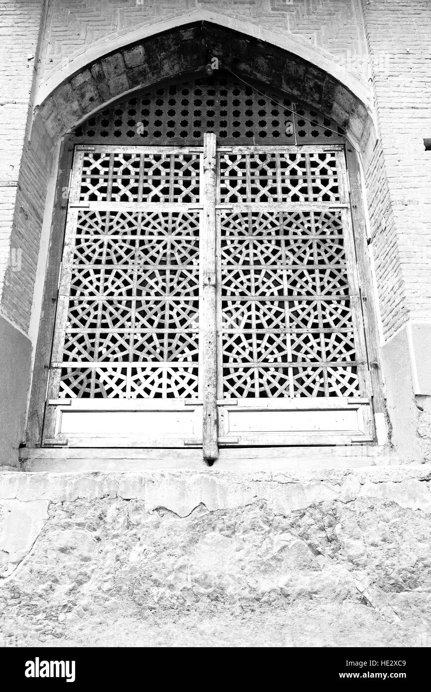 blur in iran old window near the mosque and antique construction Stock ...