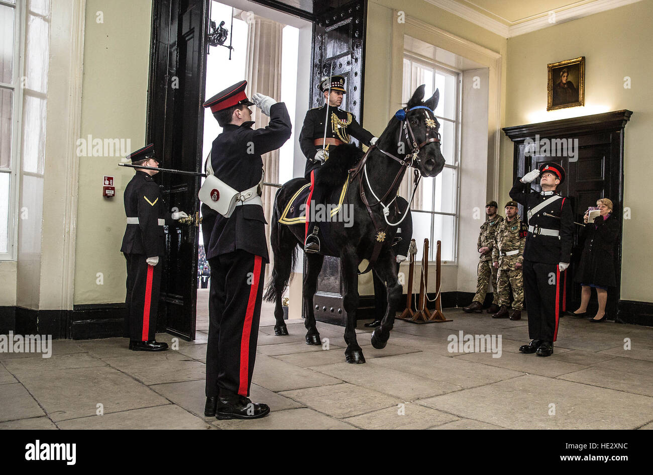 Adjutant of Sandhurst military academy Major Peter Middlemiss rides his ...