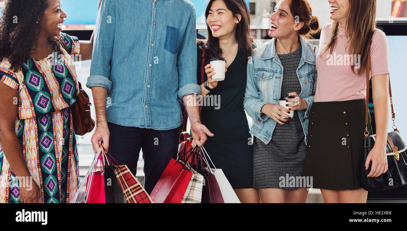Group Of People Shopping Concept Stock Photo - Alamy