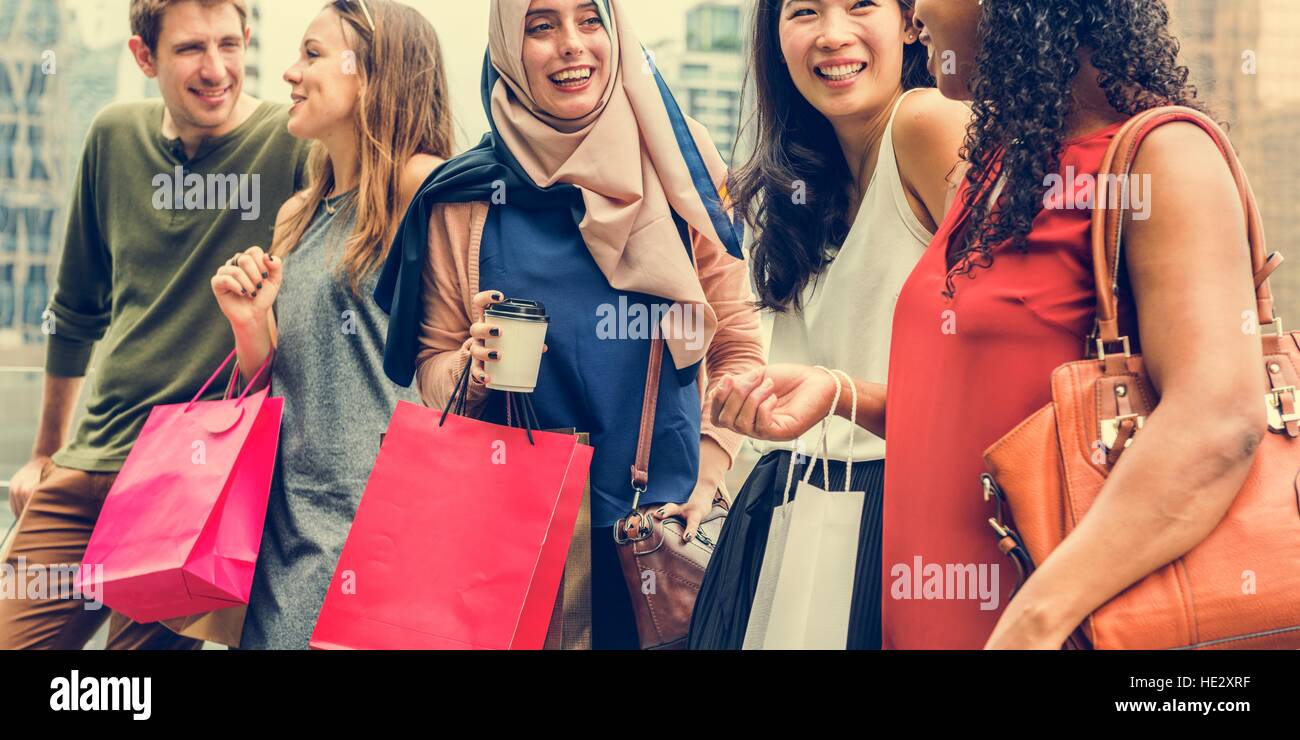 Group Of People Shopping Concept Stock Photo - Alamy