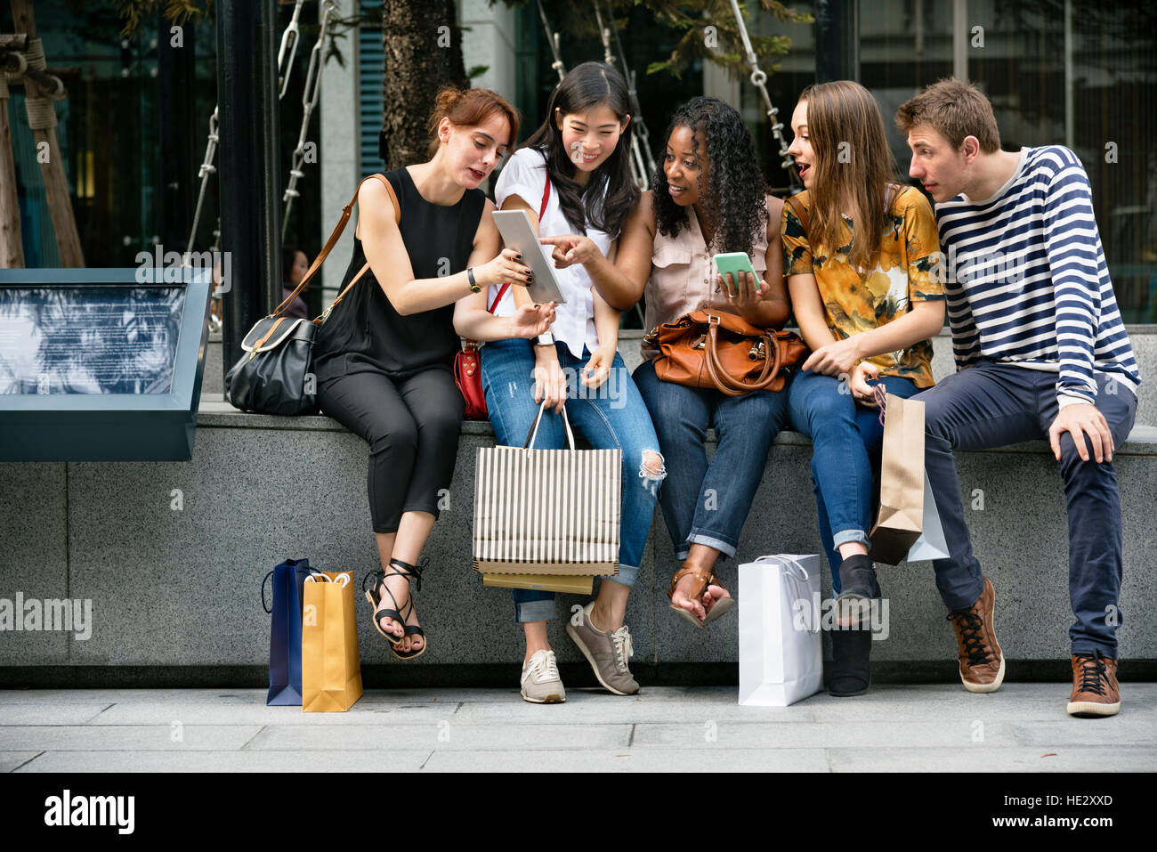 Group Of People Shopping Concept Stock Photo - Alamy