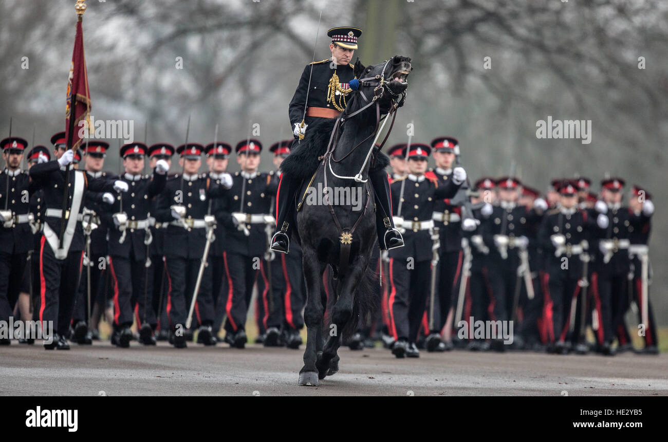 The Adjutant of Sandhurst Major Peter Middlemiss rides his horse ...