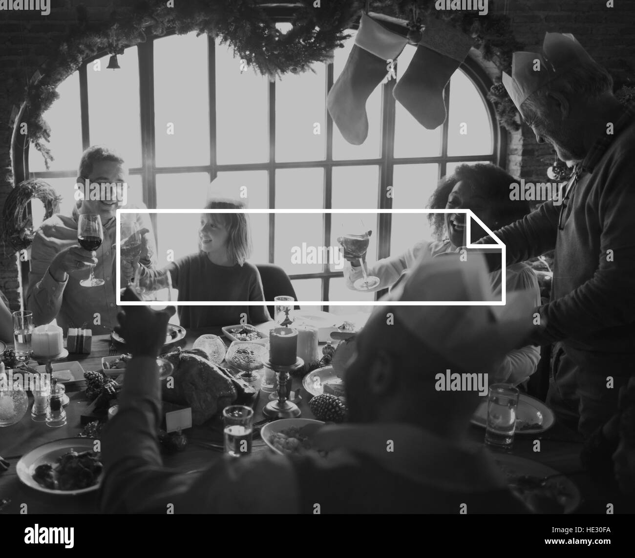 Icon Thanksgiving Family Dinner Feast Stock Photo - Alamy