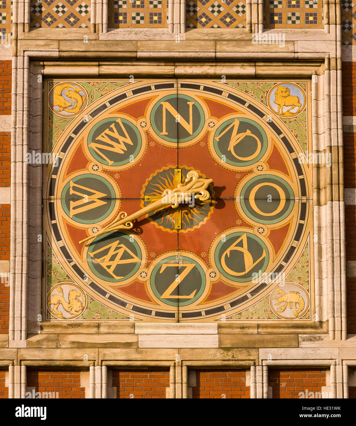 AMSTERDAM, NETHERLANDS - WInd direction indicator on clock tower at ...
