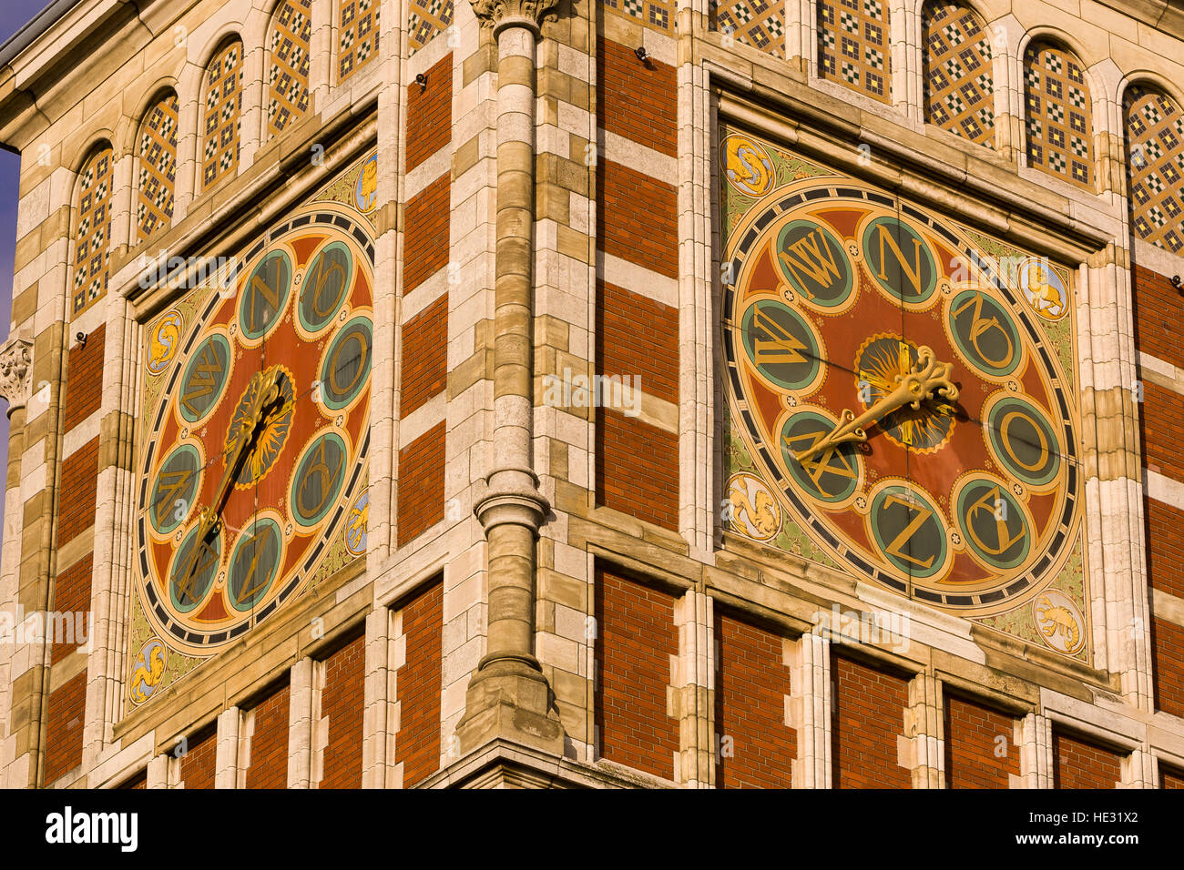AMSTERDAM, NETHERLANDS - WInd direction indicator on clock tower at ...