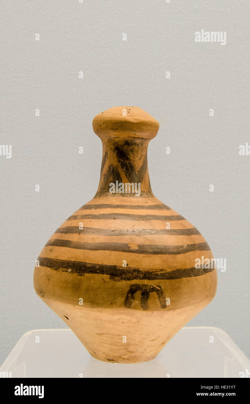 Ancient porcelain ceramic pottery vase vessel jar pitcher pot exhibit ...