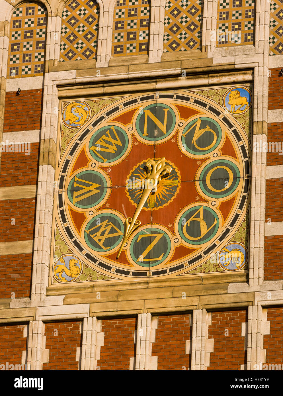 AMSTERDAM, NETHERLANDS - WInd direction indicator on clock tower at ...