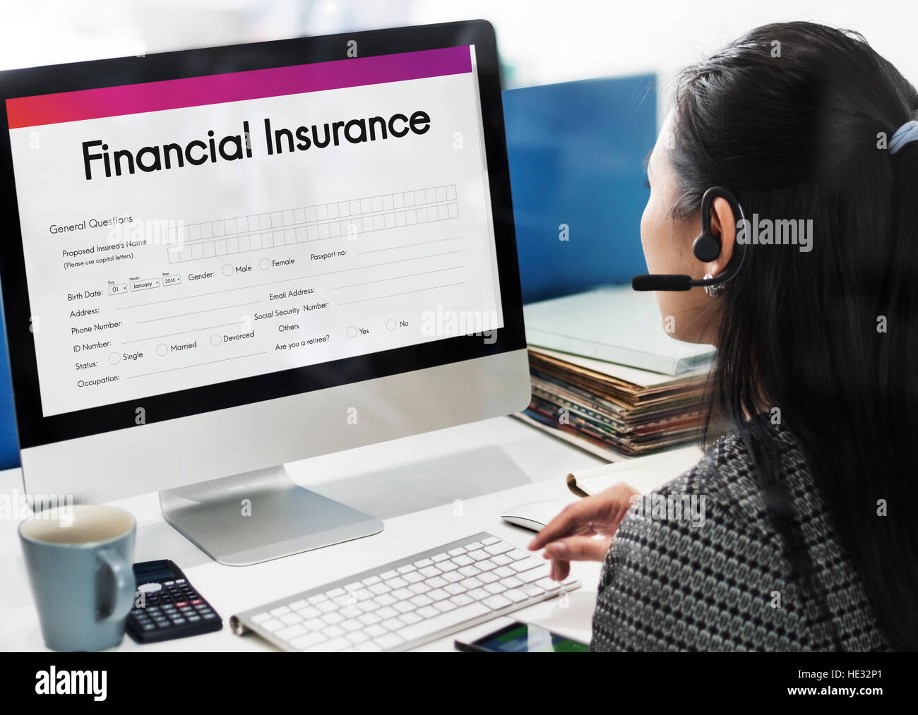 Financial Insurance Business Form Concept Stock Photo - Alamy
