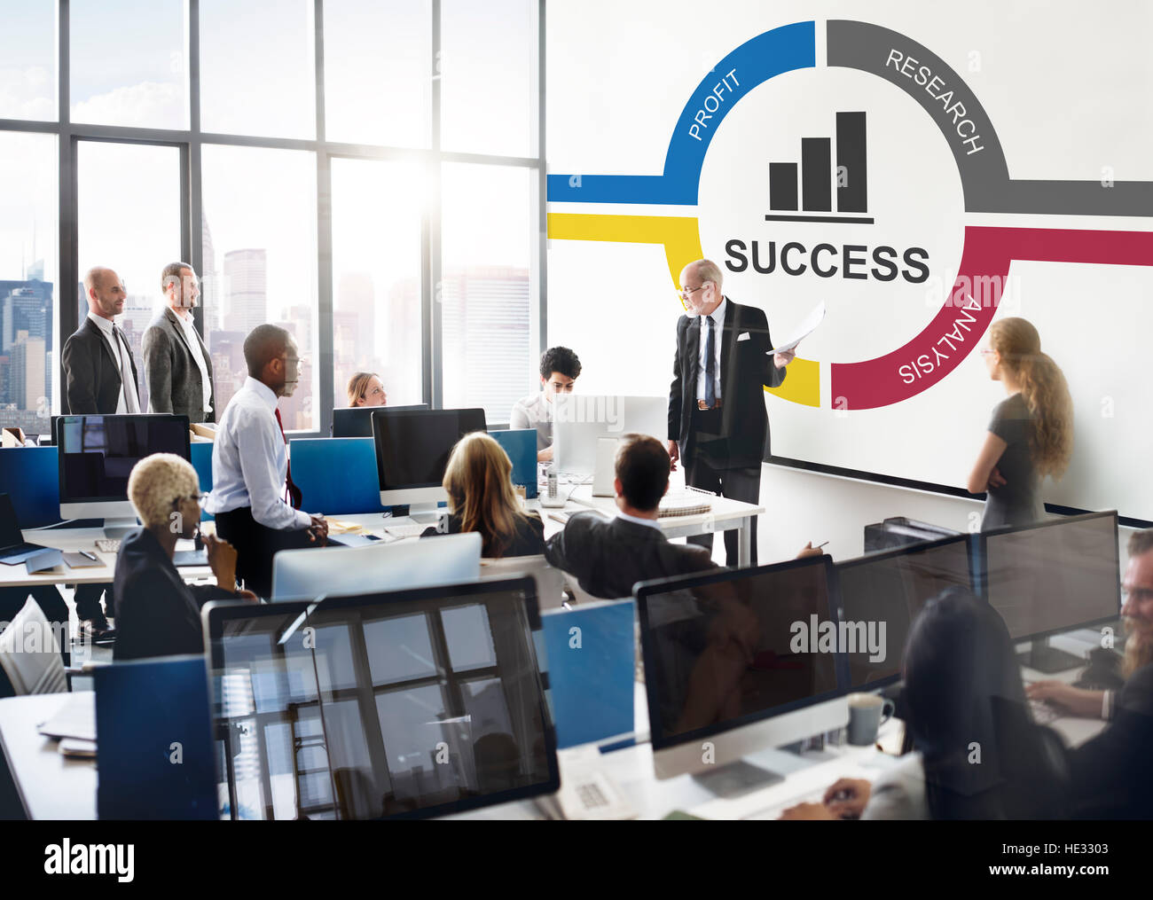 Target Achievement Mission Bar Chart Concept Stock Photo - Alamy