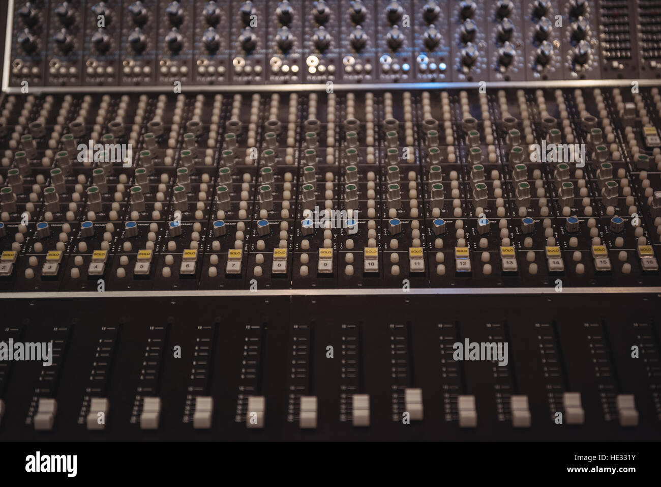 Close-up of sound mixer in a recording studio Stock Photo - Alamy