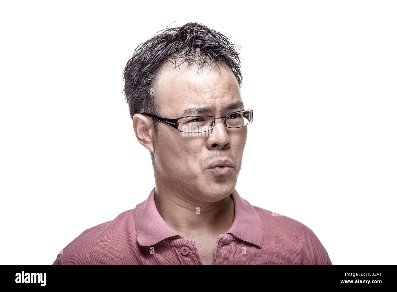 Facial expression : man thinking Stock Photo - Alamy